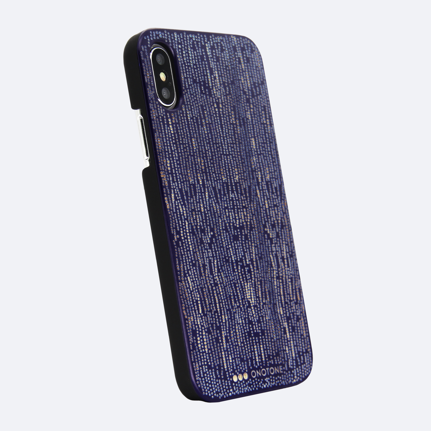 Blue iPhone Case - Dotted design carved on Bamboo – Onotone