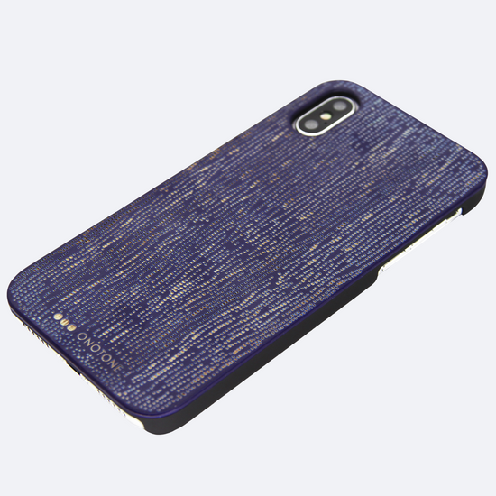 Blue iPhone Case - Dotted design carved on Bamboo – Onotone