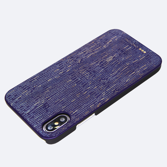 Blue iPhone Case - Dotted design carved on Bamboo – Onotone